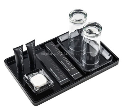 Custom acrylic hotel guest essentials organizer tray